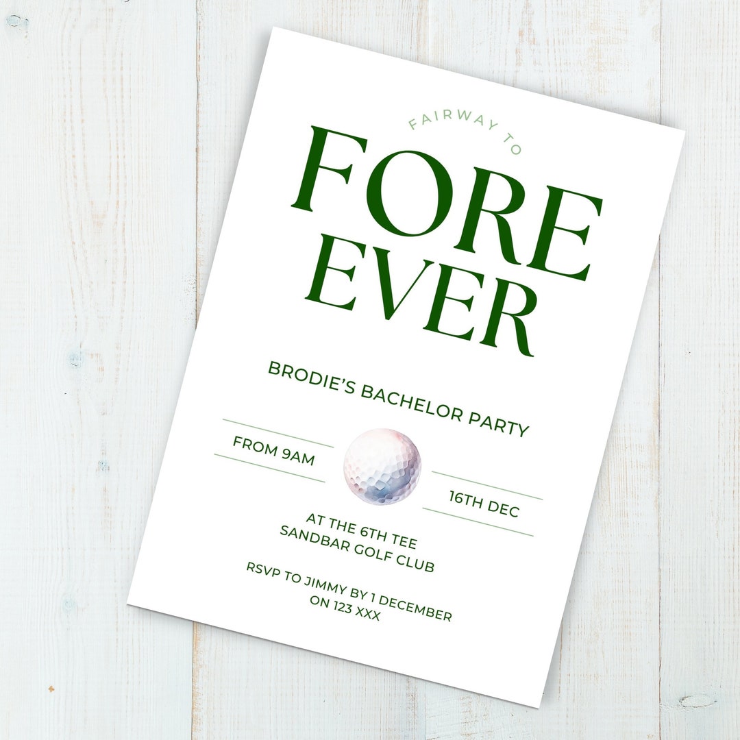Golf Bachelor Party Invite, Bucks, Par Tee, Dad Birthday Invitation ...