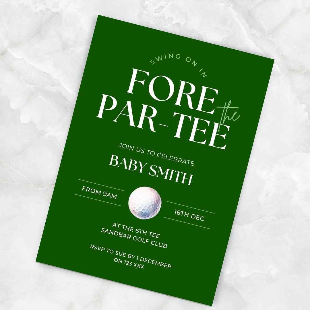 Golf Shower Invites, Golfing Party Invitation, Tee Time, Baby, Couples ...