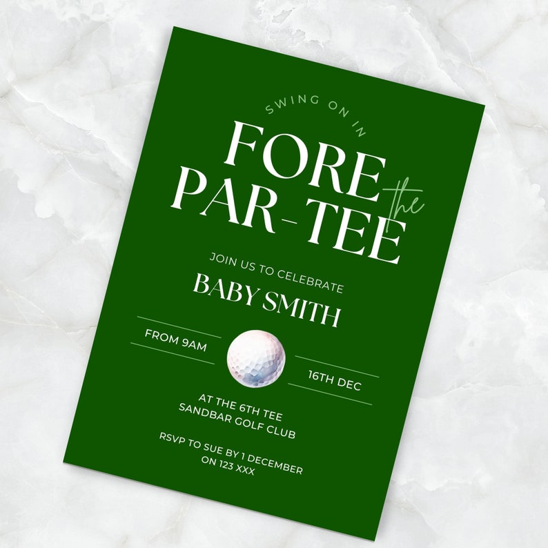 Golf Shower Invites, Golfing Party Invitation, Tee Time, Baby, Couples ...