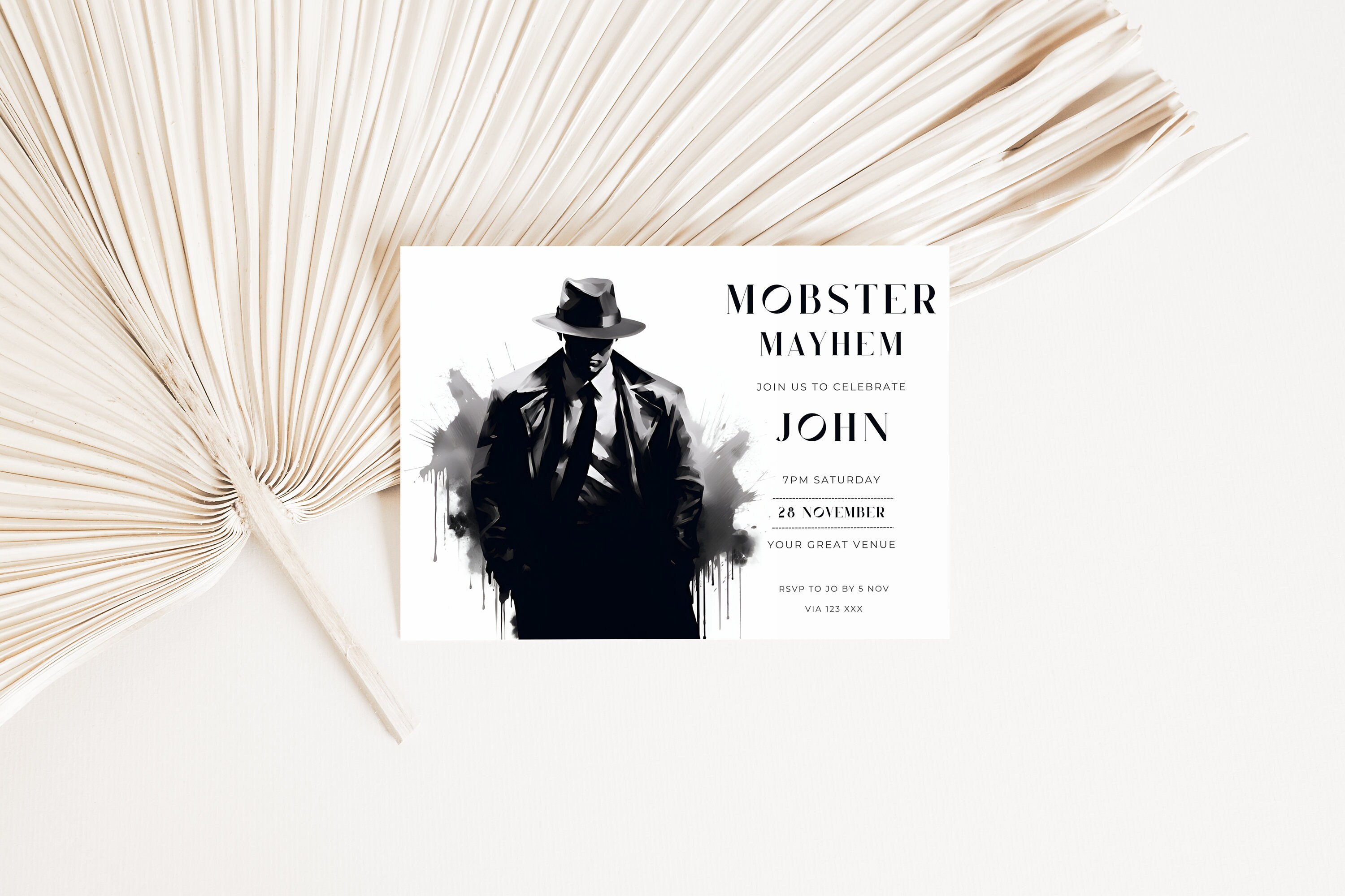 Mafia Invitation Mob Party Invite Narco Gangster And Flappers Instant Download Printable