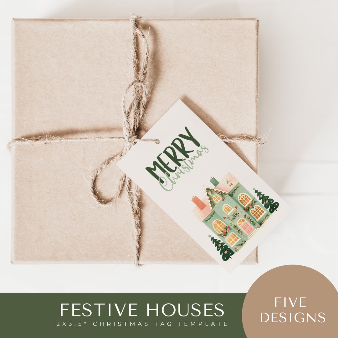 Printable Christmas Gift Tag Bundle, Editable, DIY Holiday Template ...