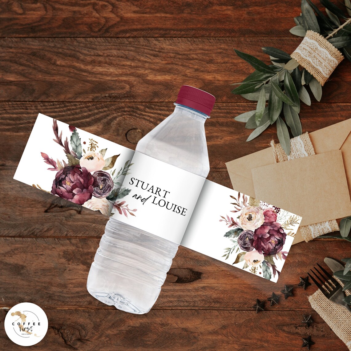 Instant Download | Water Bottle Labels Template | 100% Editable | Water ...