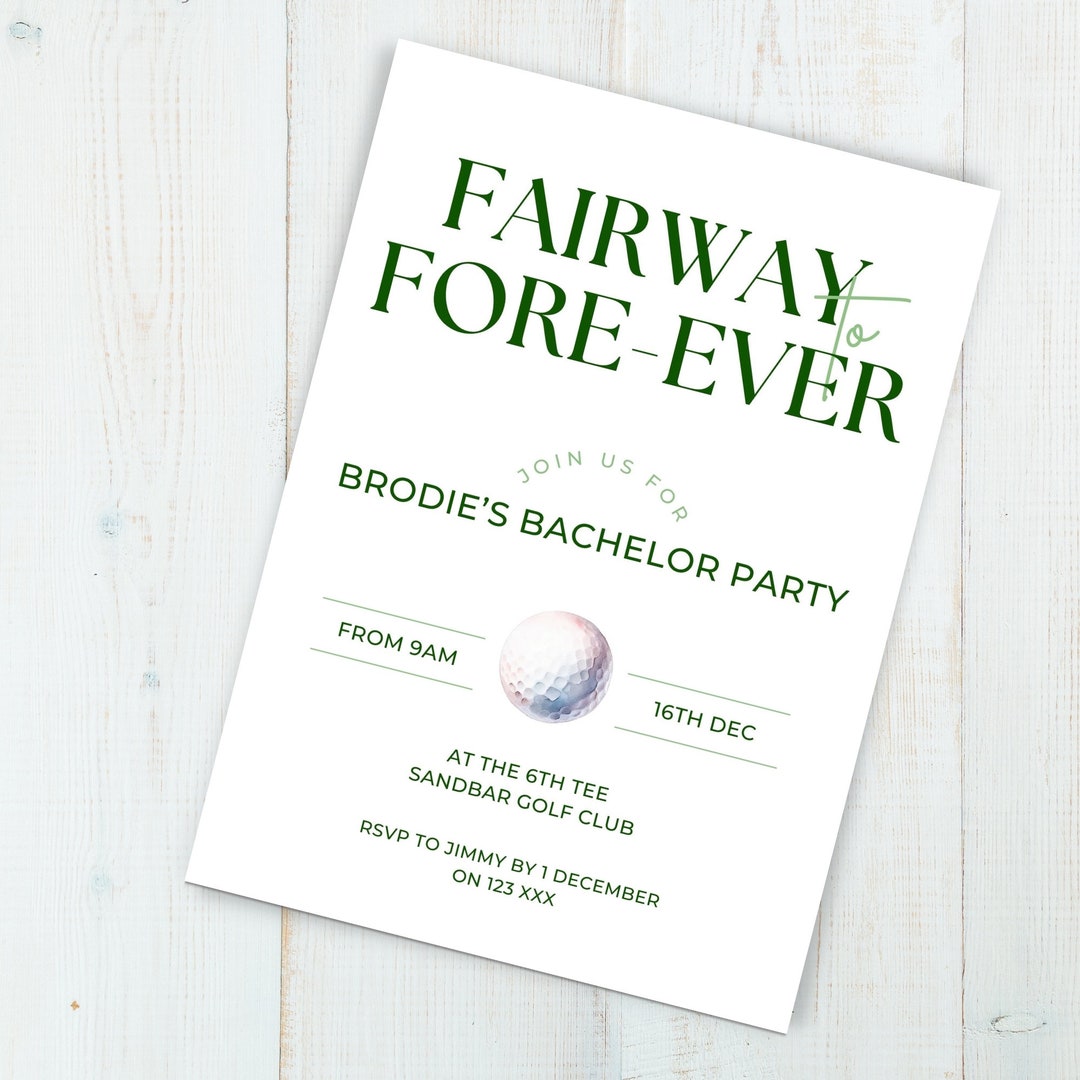 Golf Bachelor Party Invite, Bucks, Par Tee, Dad Birthday Invitation ...