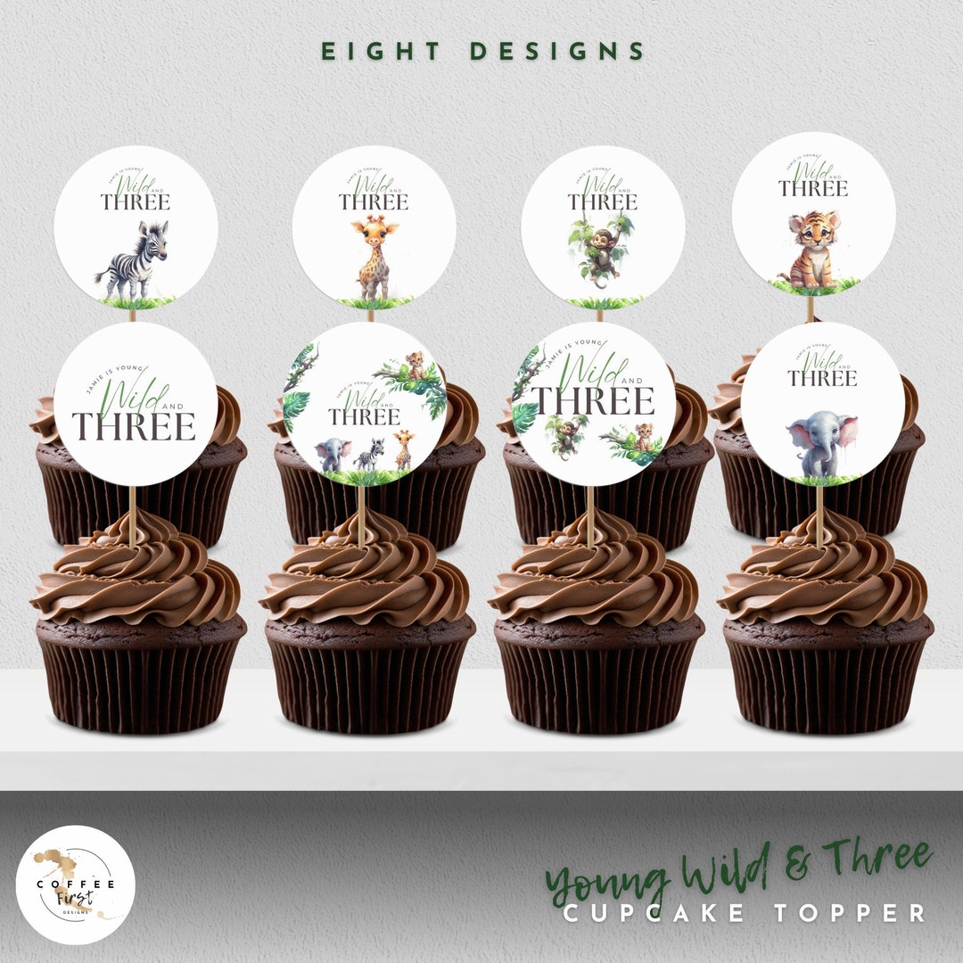 3rd Birthday | Wild & Three Cake Topper | Third Birthday Cake Topper ...