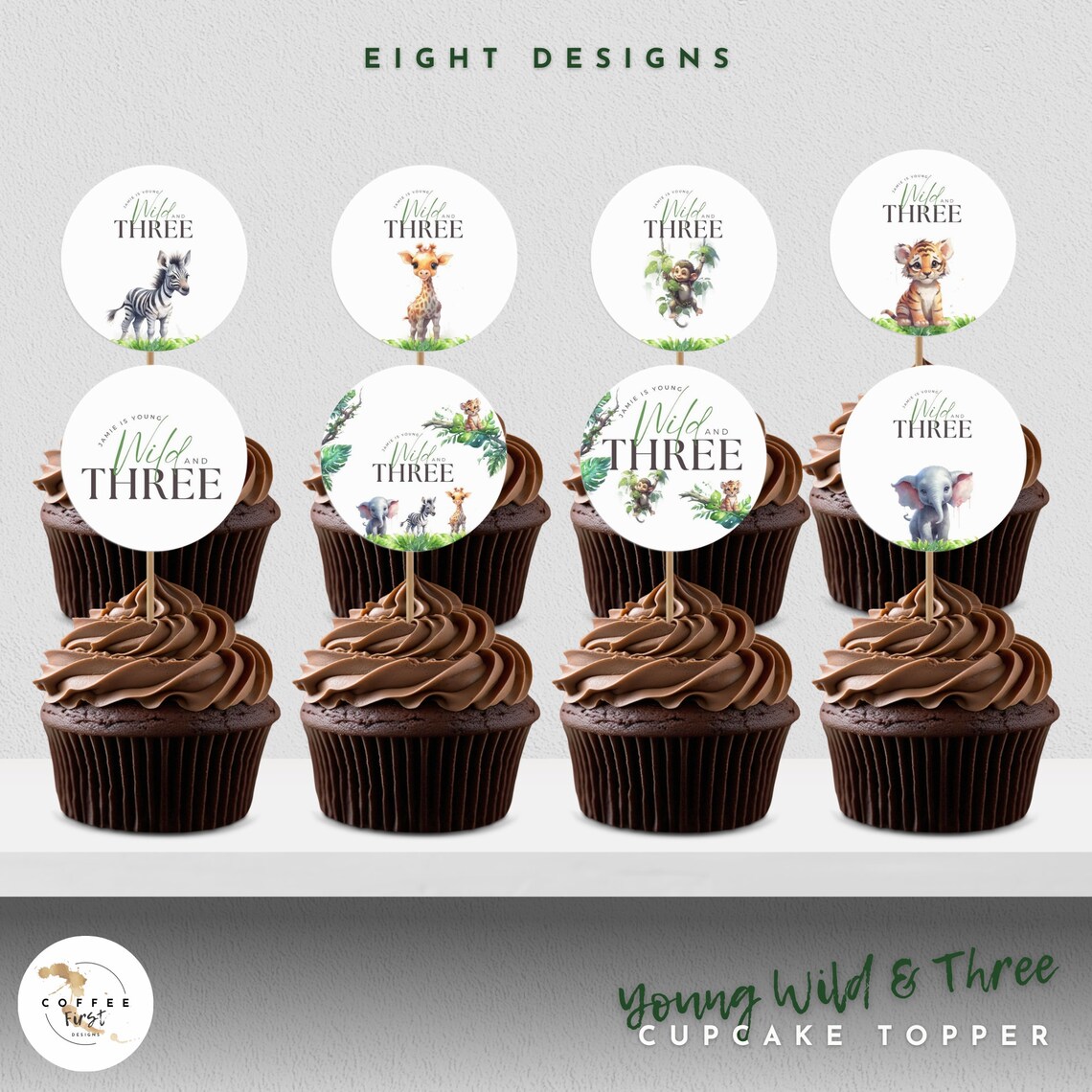 3rd Birthday | Wild & Three Cake Topper | Third Birthday Cake Topper ...