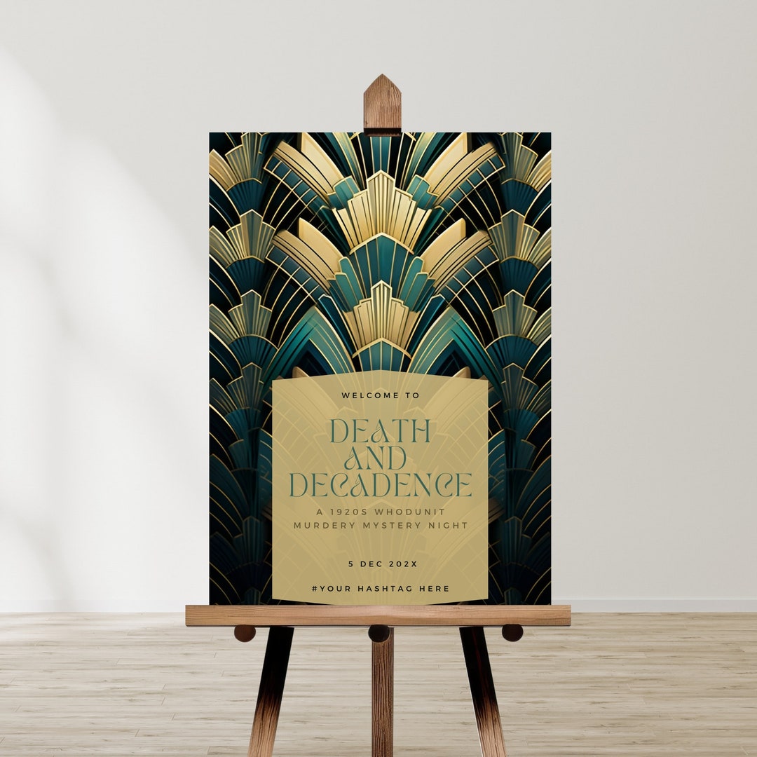Printable 1920s Murder Mystery Welcome Sign, 1920s Theme Party, Great ...