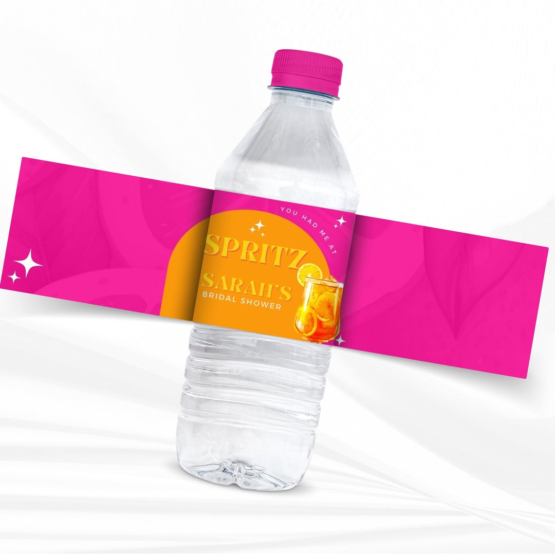 Aperol Spritz Water Bottle Label, Shower Favors, Aperol Spritz Bar Sign ...