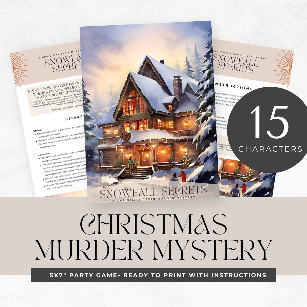 Murder Mystery Christmas Party, Printable Games, Role Play, Detective ...