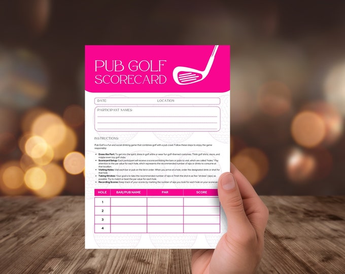 Custom Bar Golf Scorecards (digital File) - Etsy Canada