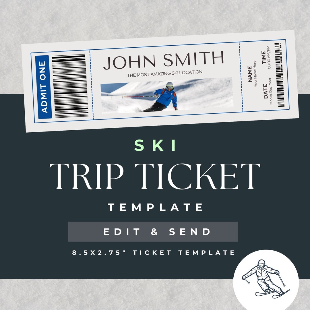 Ski Trip Ticket, Surprise, Boarding Pass, Holiday Vacation, Skiing ...