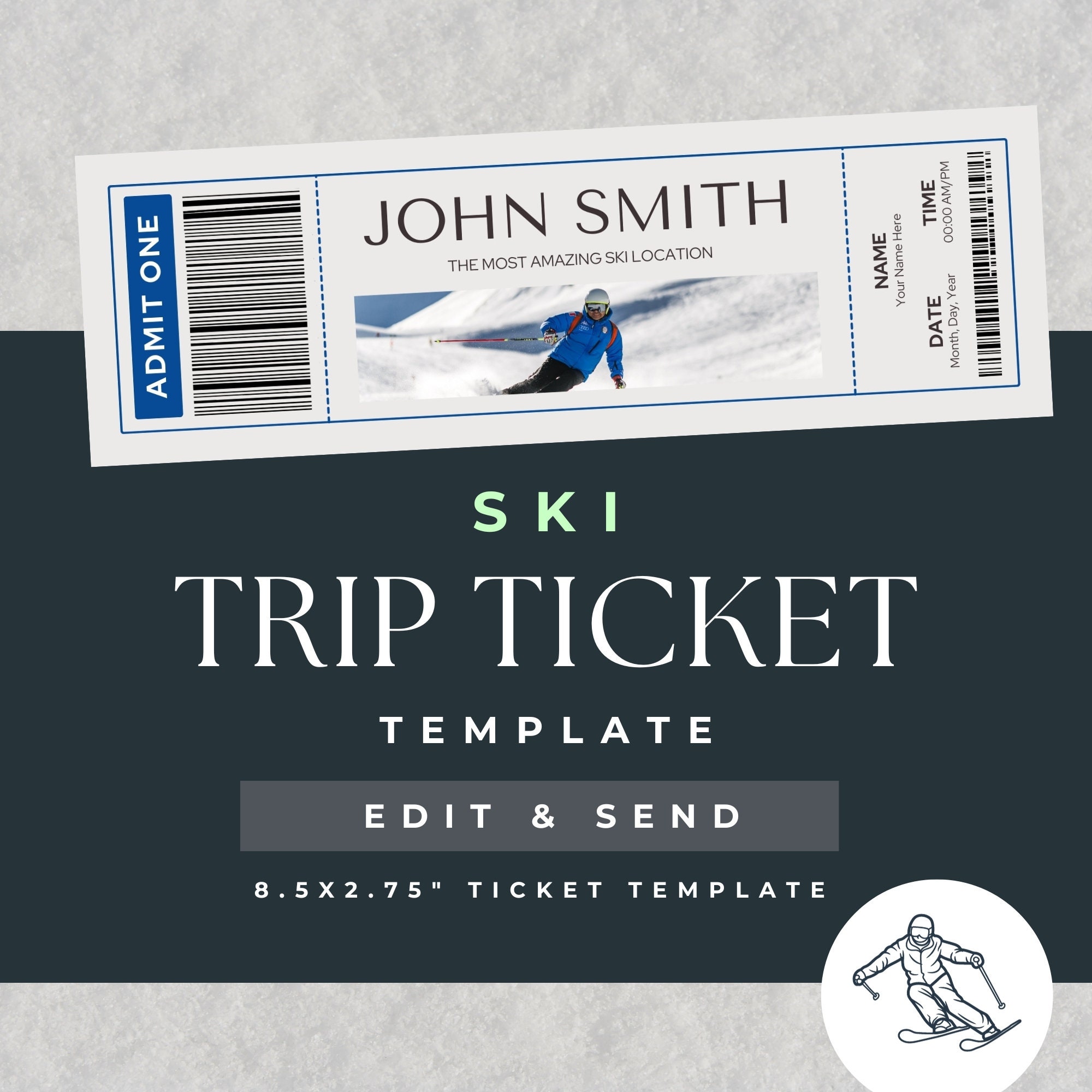 Ski Trip Ticket, Surprise, Boarding Pass, Holiday Vacation, Skiing ...