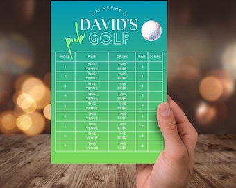 Custom Bar/pub Golf digital Download Scorecard - Etsy