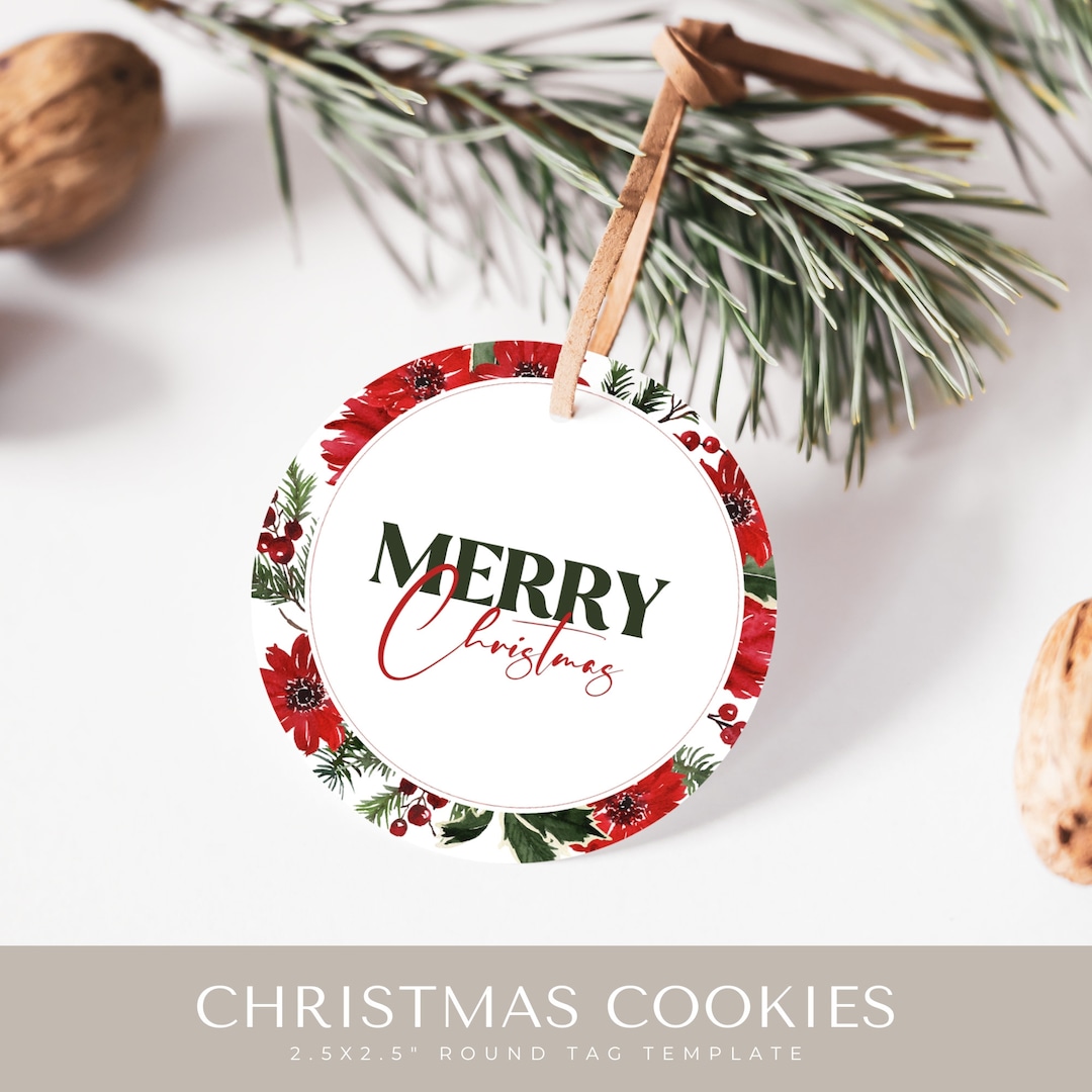 Cookie Tags Printable Christmas, Printable Editable Canva Template ...