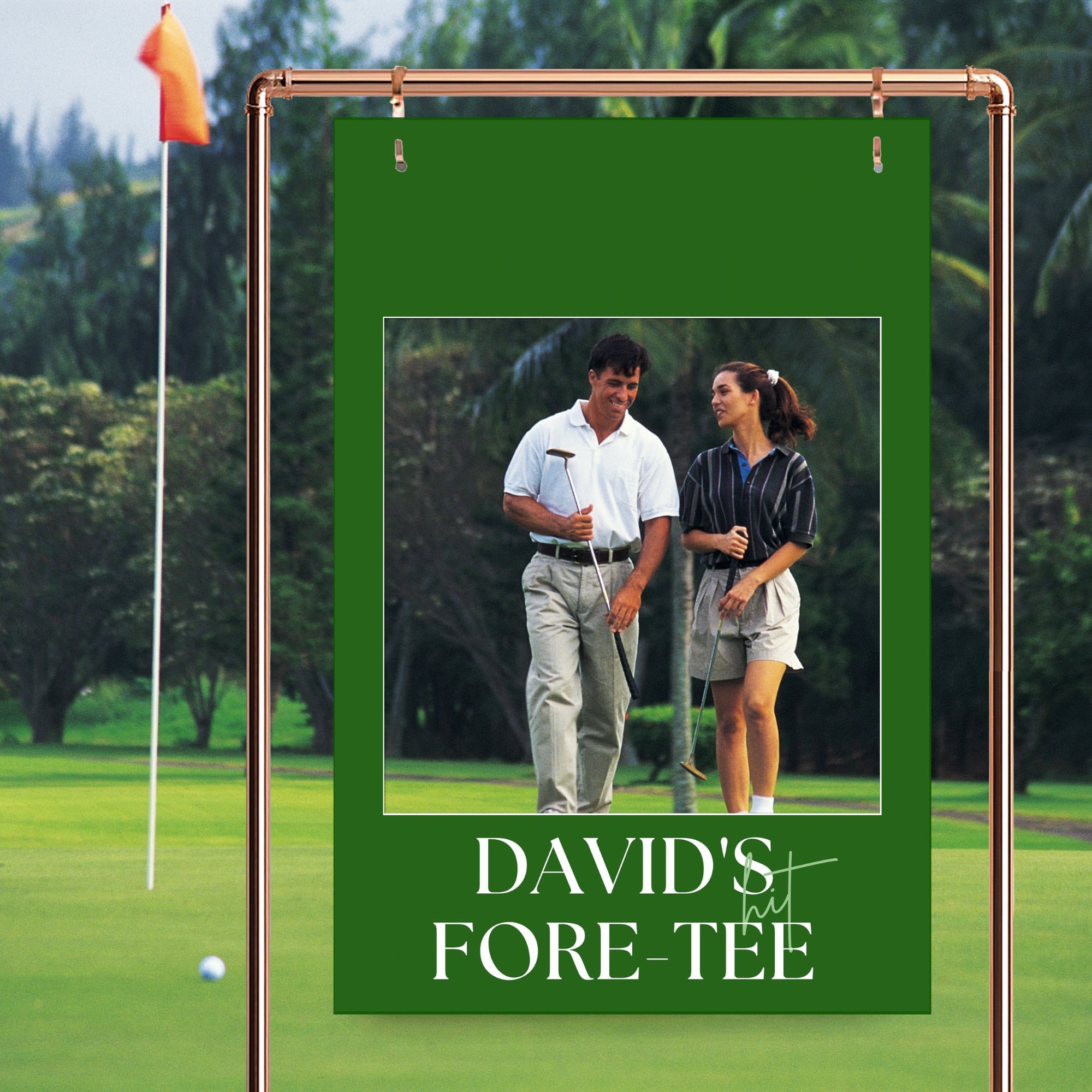 Men's 40th Birthday GOLF Selfie Frame, Photo Booth, Canva, Golf Theme ...