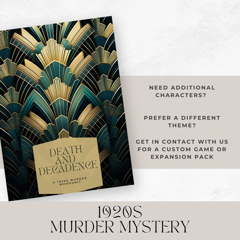 Printable Murder Mystery Game, 1920s Theme, Party, Role Play, Detective ...