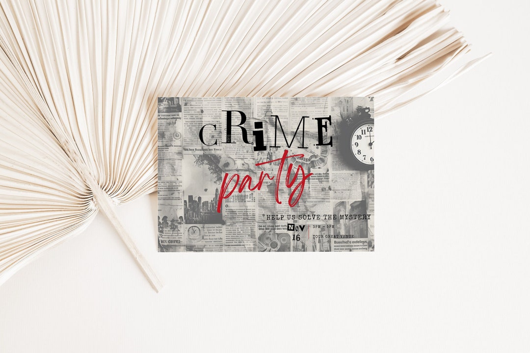Crime Party Invitation, Murder Mystery Dinner, Invite, Crime Scene ...