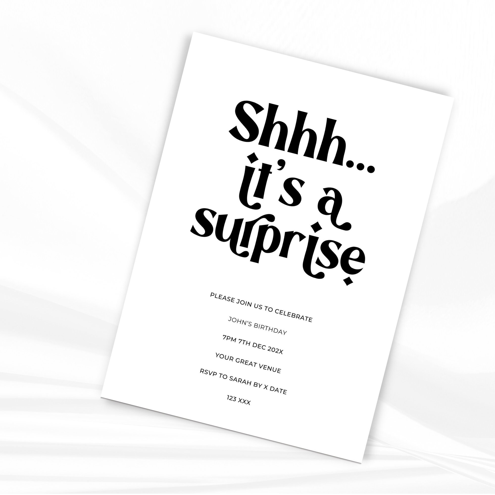 Surprise Birthday Invitation Through Text Message, Any Age, Bday Invite ...