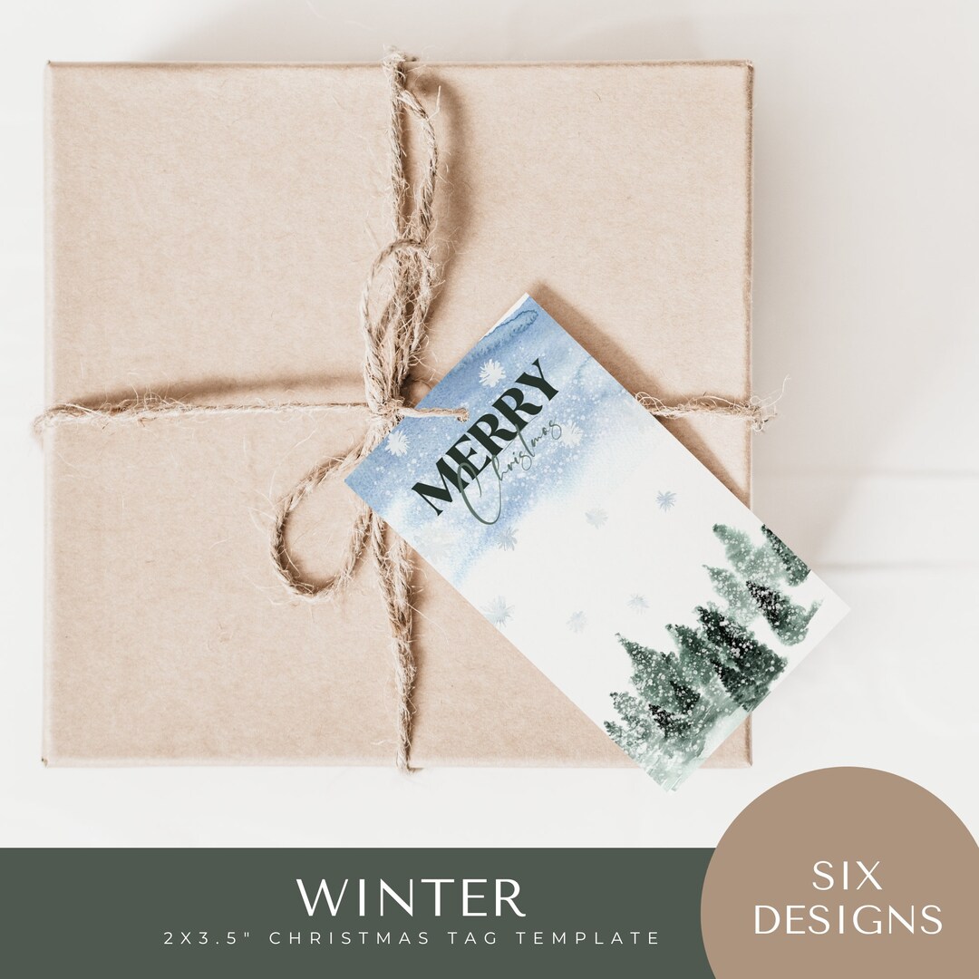 Printable Christmas Gift Tag Bundle, Editable, DIY Holiday Template ...