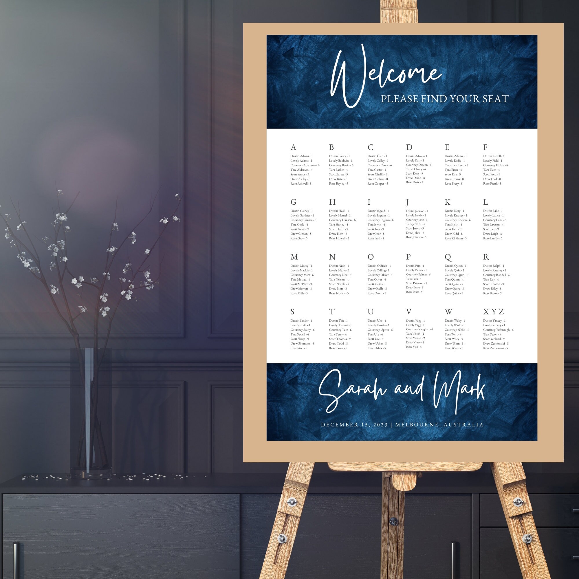 Wedding Poster | Printable Seating Chart | Minimalist Seating Chart ...