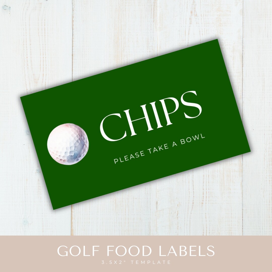 Golf Party Food Labels, INSTANT DOWNLOAD, Decor, Favors, Tent Labels ...