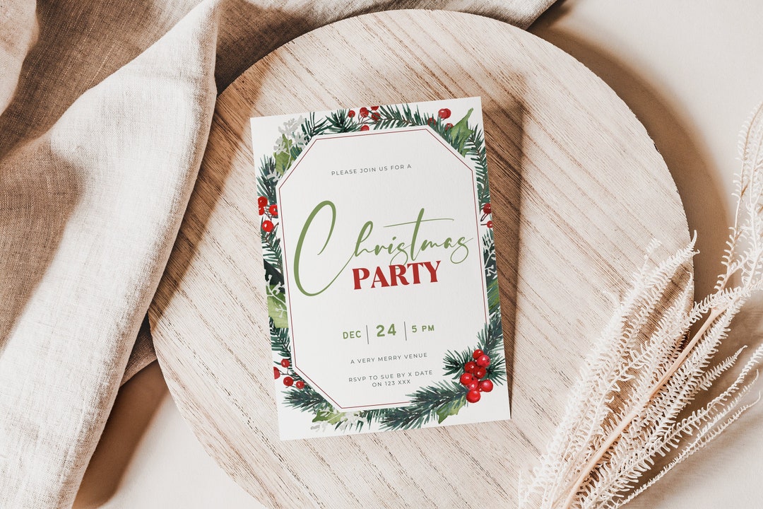 Christmas Party Invitation to Employees, Company Holiday Party ...