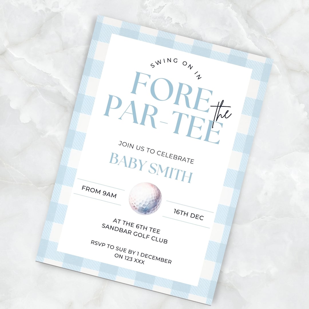 Golf Shower Invites, Golfing Party Invitation, Tee Time, Baby, Couples ...