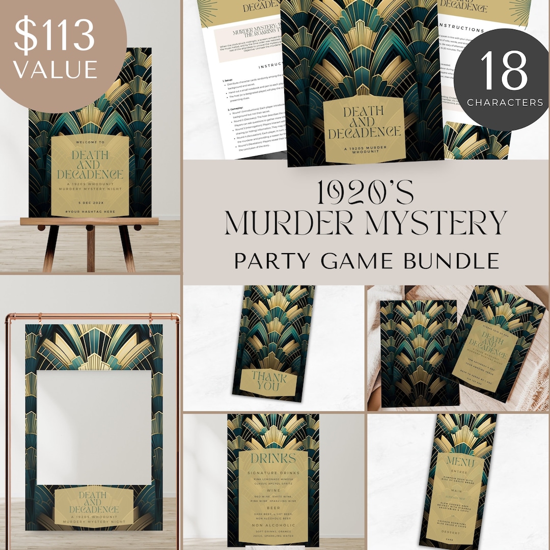 1920s Murder Mystery Party Game Bundle 20s Theme Unsolved - Etsy