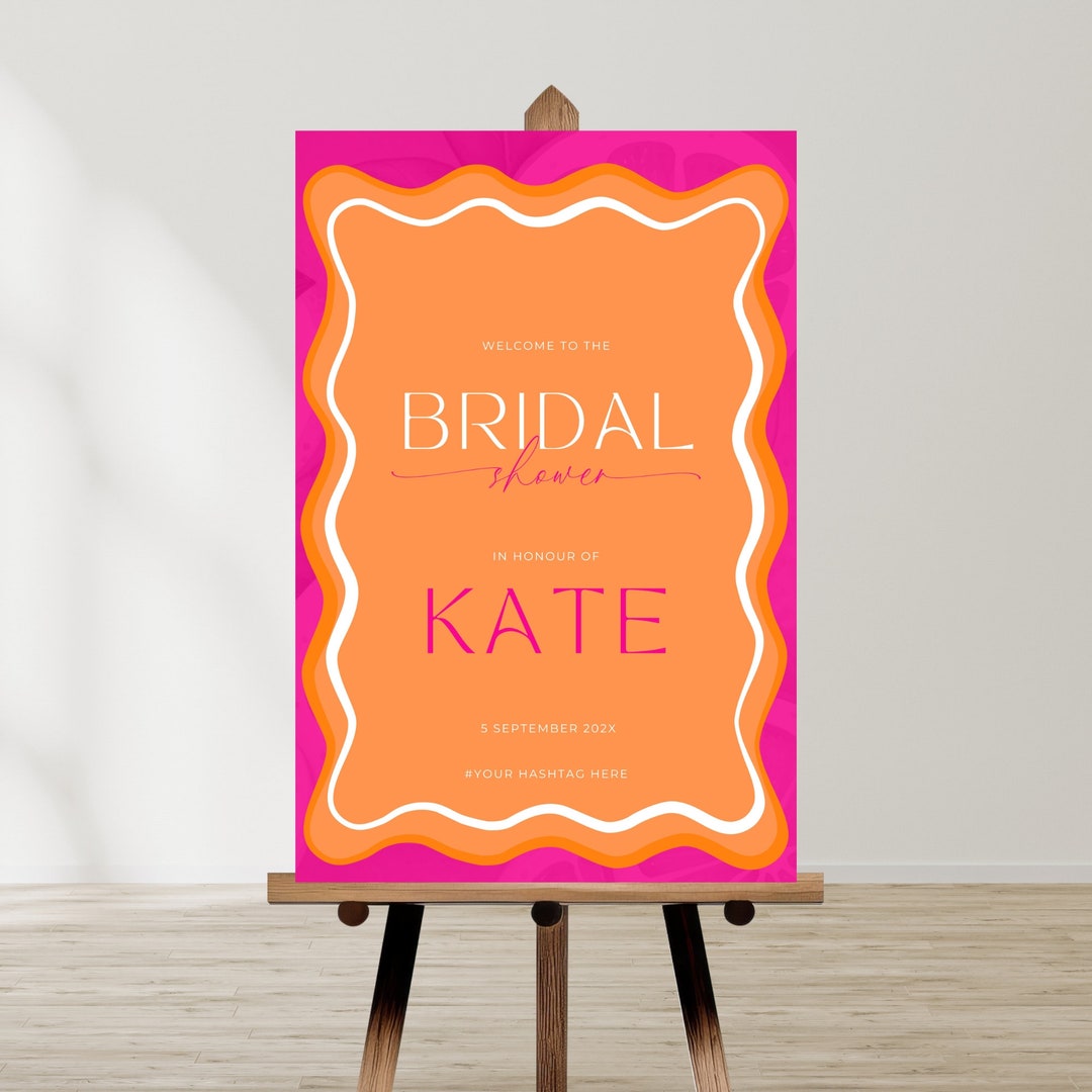 Wave Frame Welcome Sign Template, Bachelorette, Bridal Shower, Birthday ...