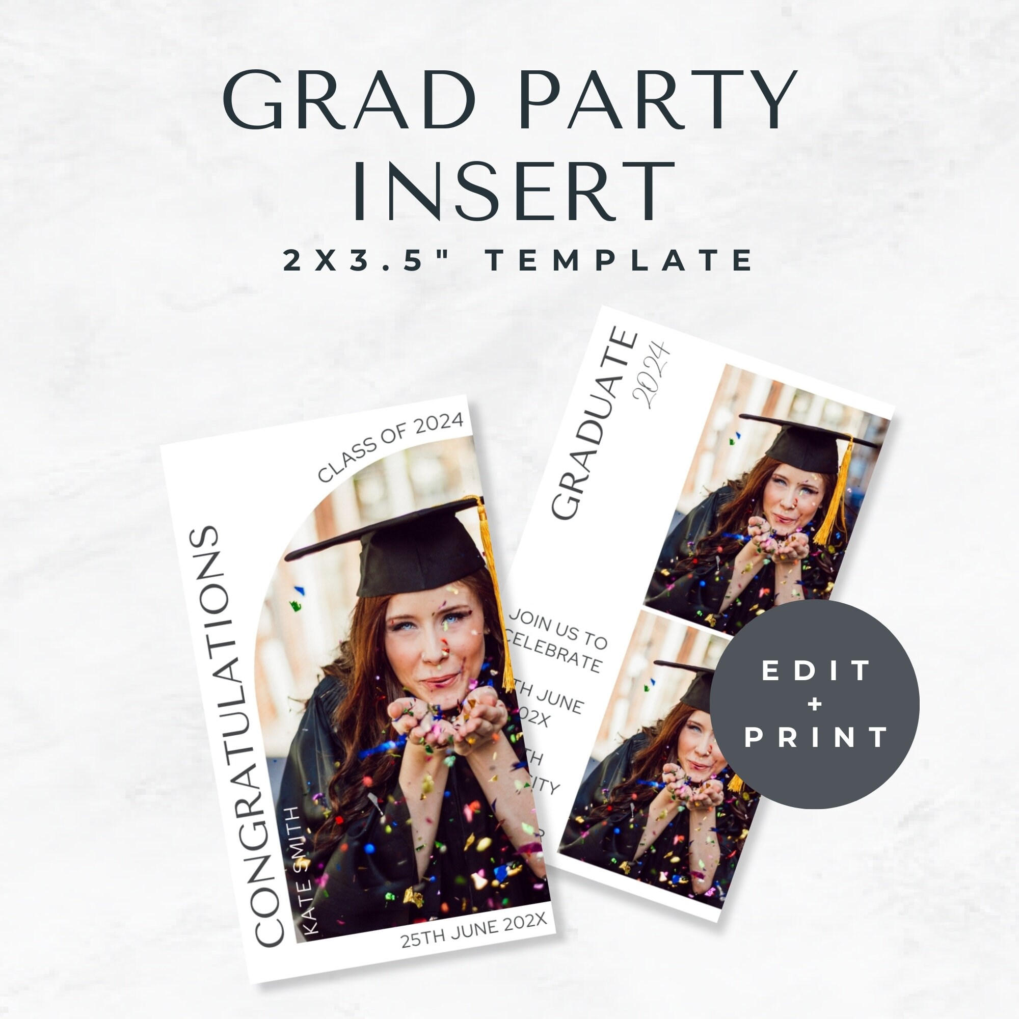 Grad Party Invite Insert, Graduation, Invitation, Personalized ...