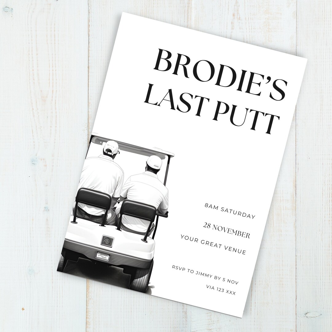 Golf Bachelor Party Invite, Bucks, Par Tee, Dad Birthday Invitation ...