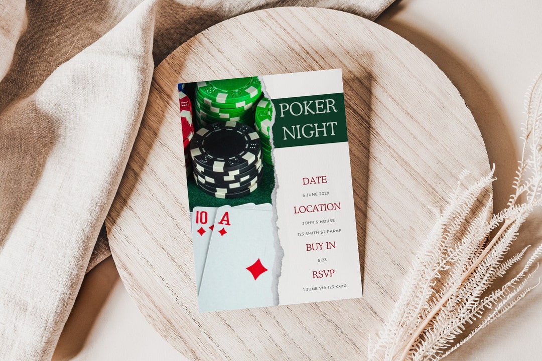 Poker Party Invitation, Invite, Vegas, Casino Birthday, 21st 30th 40th ...