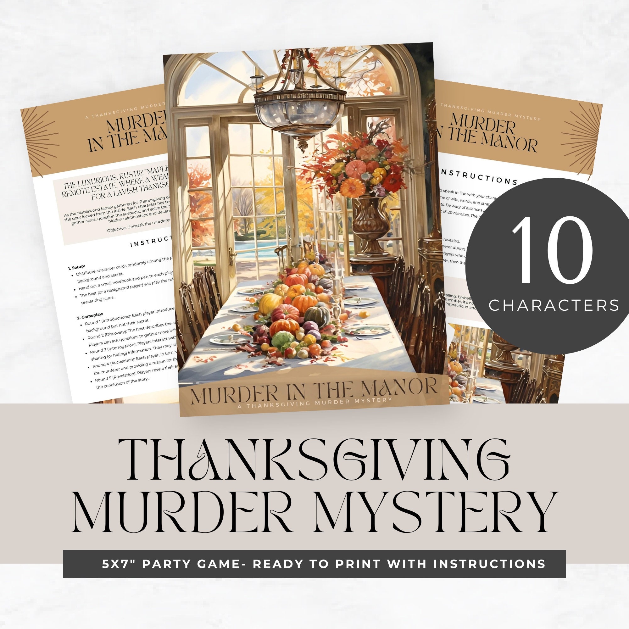 Thanksgiving Murder Mystery Party, for Teens, Printable Game, Carnival ...