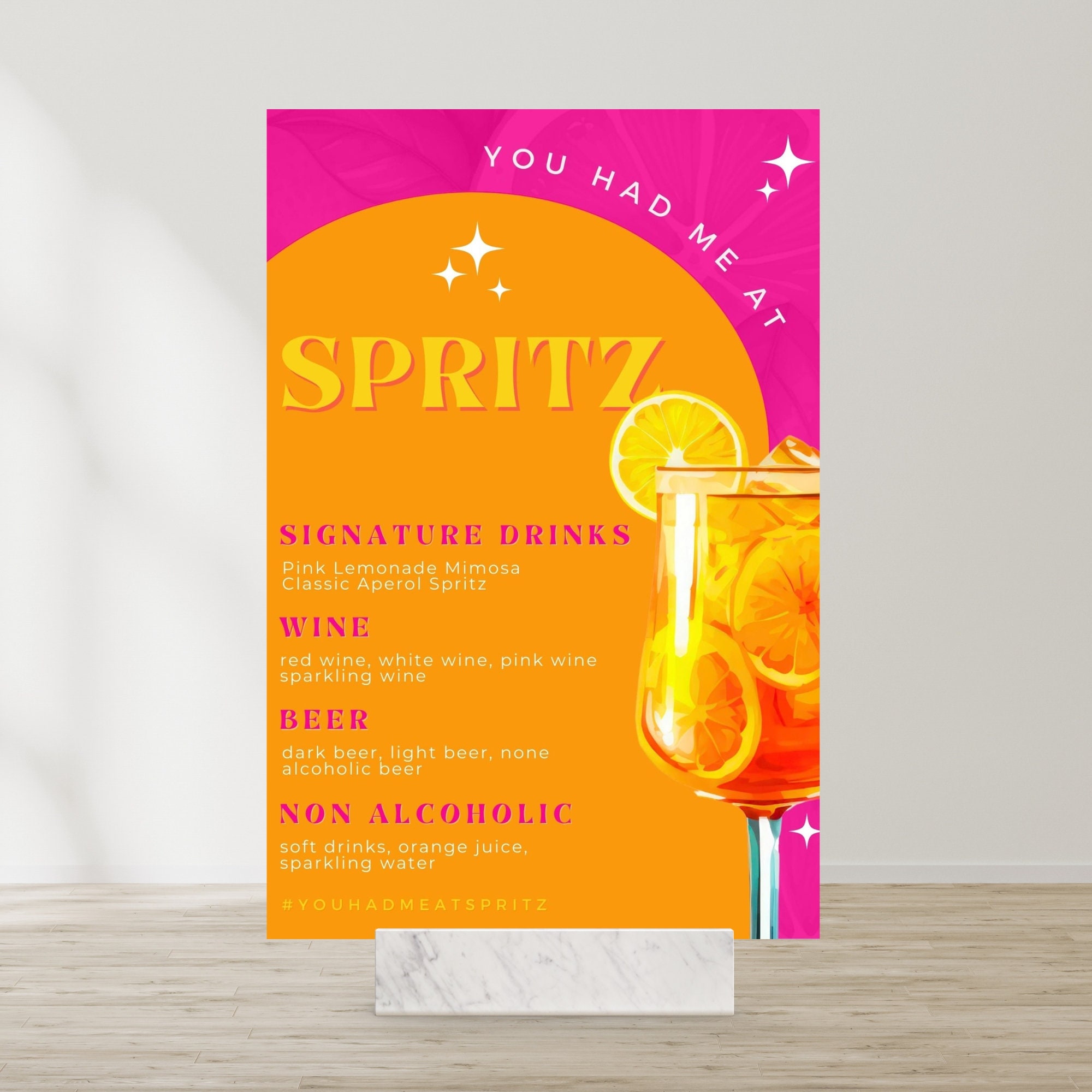 Bridal Shower Menu, Aperol Spritz, Love at First Spritz Welcome Sign ...