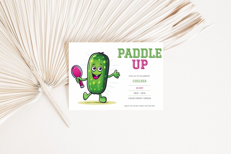 Pickleball Birthday Invitation, Pickle Ball Theme, Party Invite, Phone ...