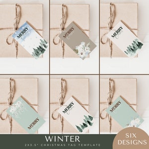 Printable Christmas Gift Tag Bundle, Editable, DIY Holiday Template ...