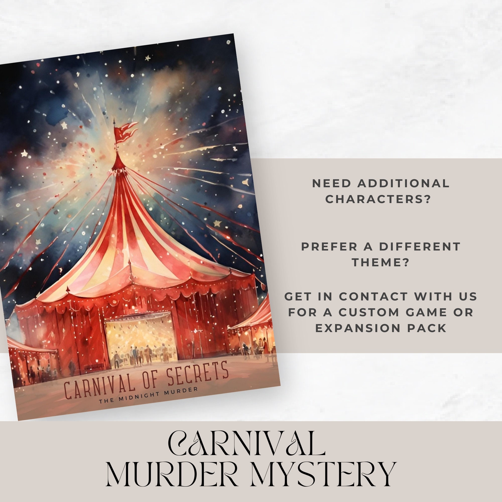 Murder Mystery Party for Teens, Printable Game, Carnival Theme, Role ...
