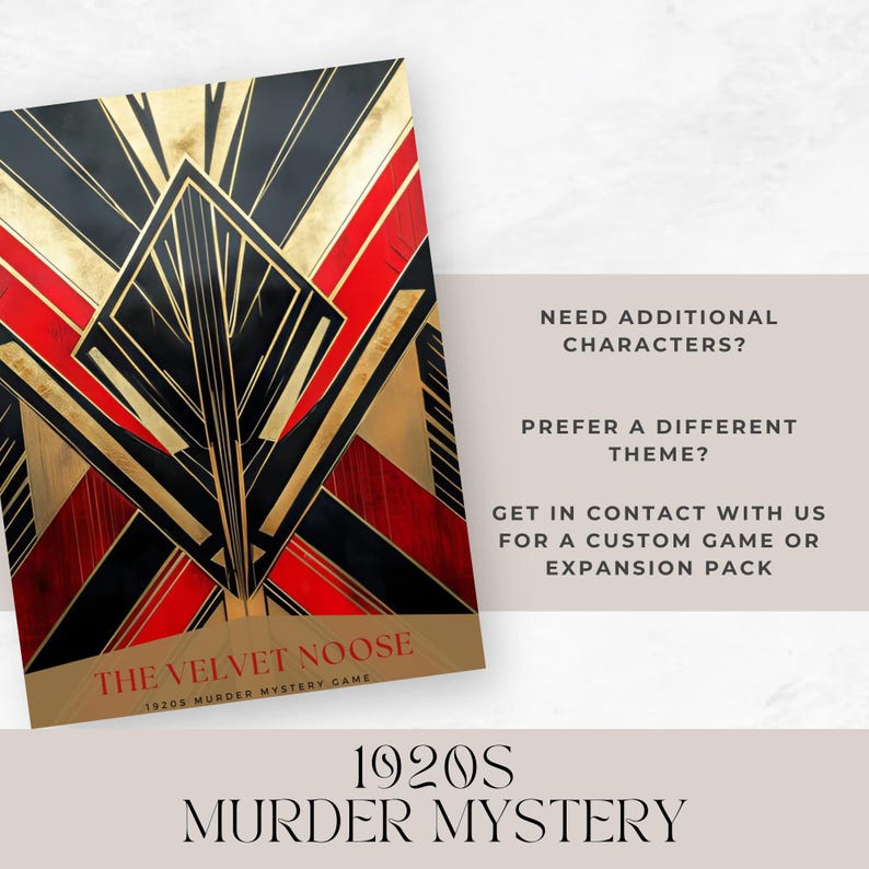 Printable Murder Mystery Game, 1920s Theme, Party, Role Play, Detective ...