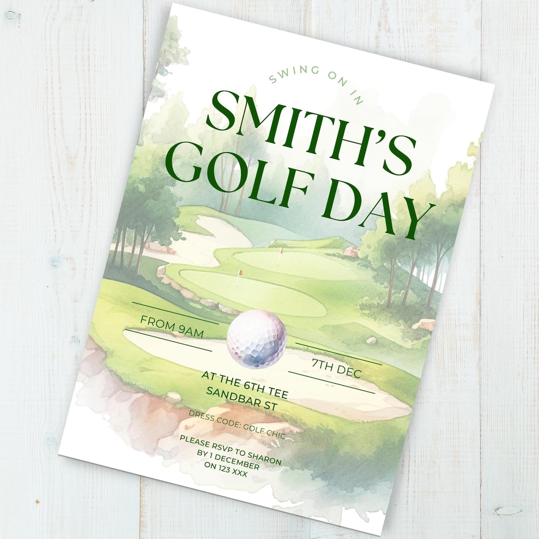 Golf Day Invite, Corporate Invitation, INSTANT DOWNLOAD, Celebration ...