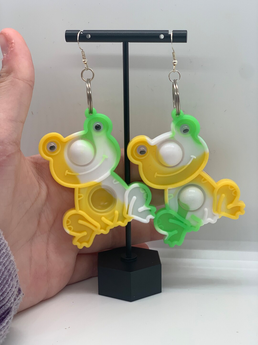 Functional Frog Pop It Fidget Toy Novelty Earrings - Etsy