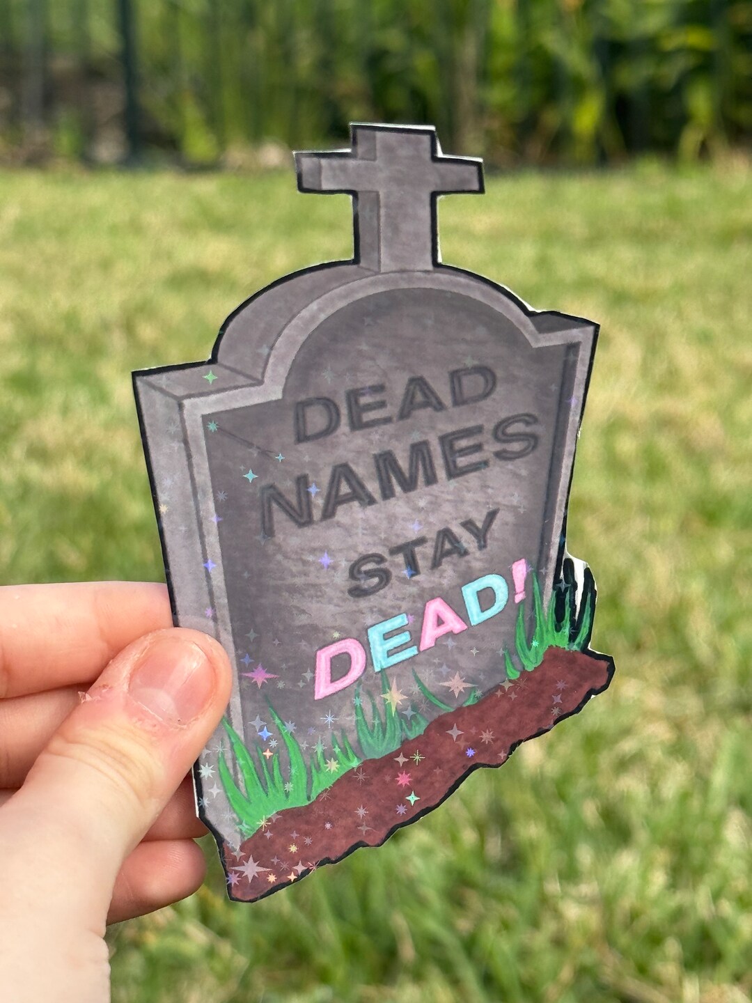 Trans Rights Sticker | Dead Names Stay Dead | Dye Cut Activism Handmade ...
