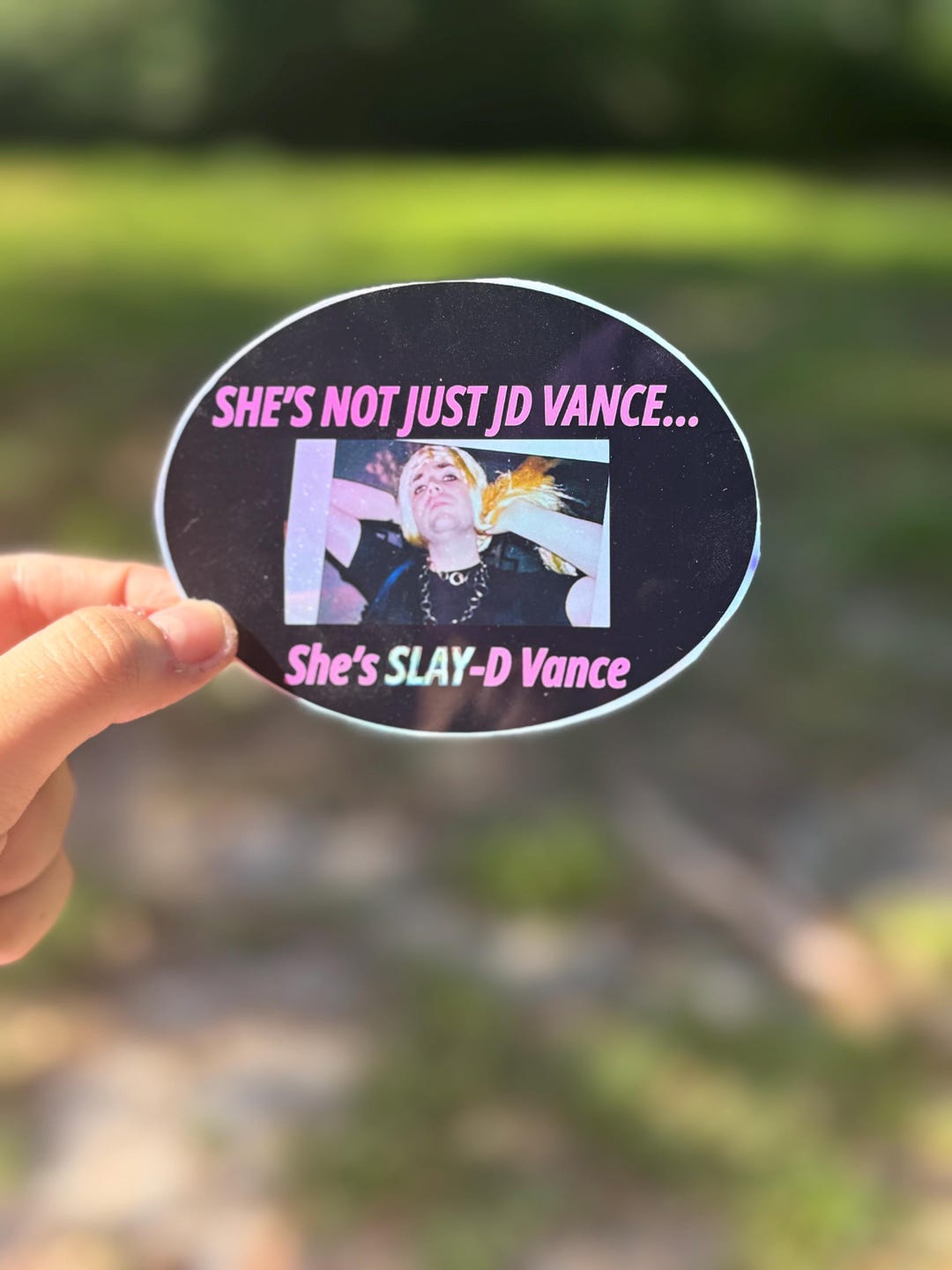 JD Vance Drag Queen Meme Sticker - Funny Political Satire LGBTQ+ Vinyl ...