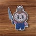 Punk Aesthetic Labubu Knife Sticker: Cute Vinyl Decal for Water Bottles ...