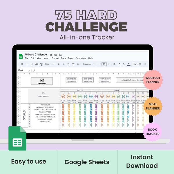 75 Hard Printable - Etsy