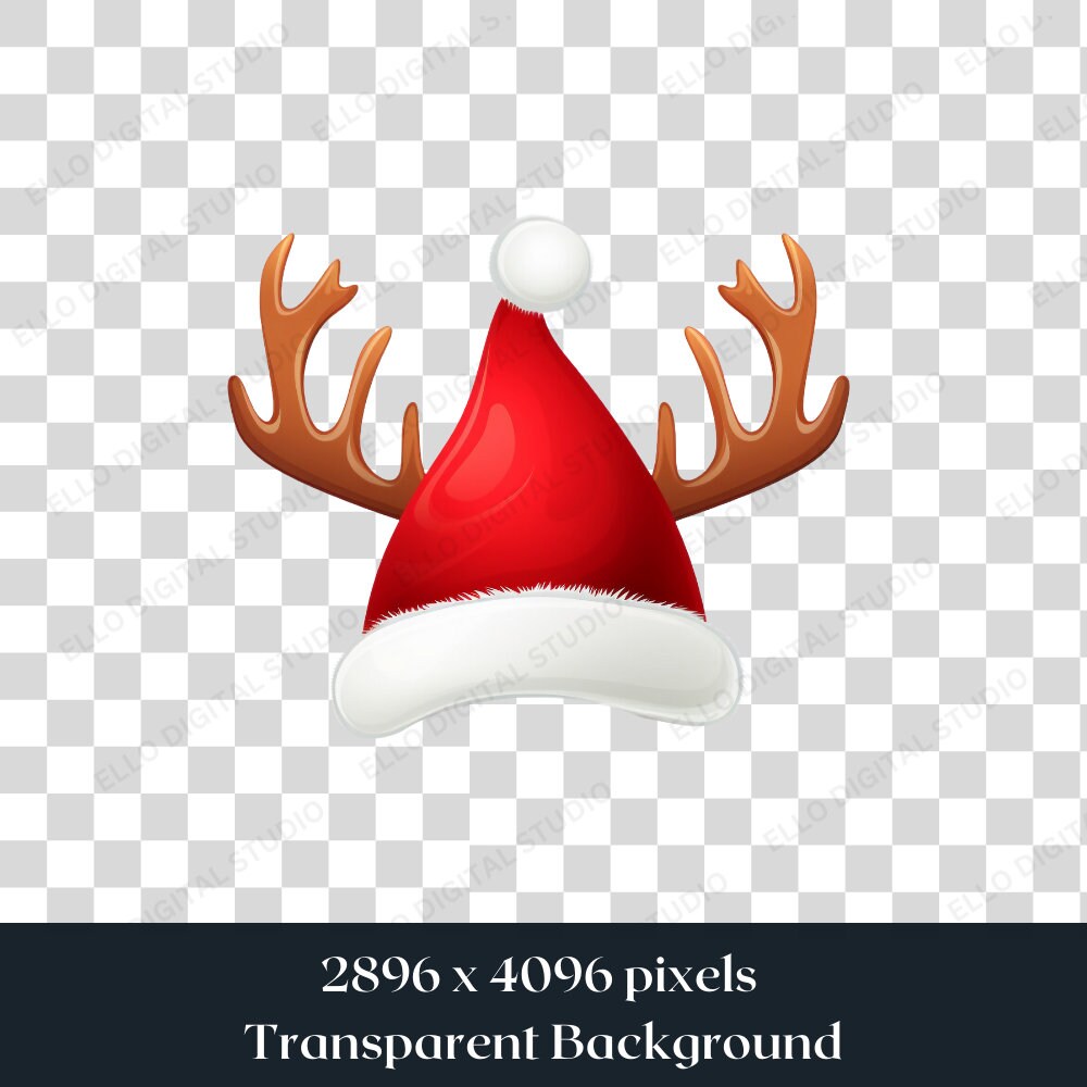Santa Reindeer Cap Vtuber Asset PNG Christmas Twitch Overlay for ...