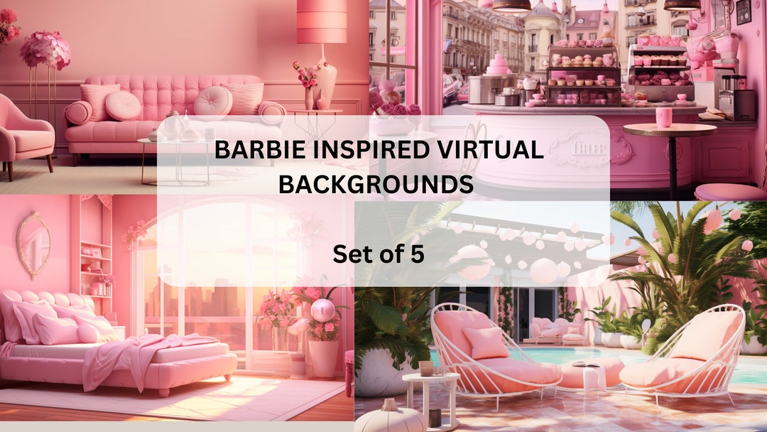 Barbie Inspired Backdrops for Zoom Set of 5 Home Office - Etsy