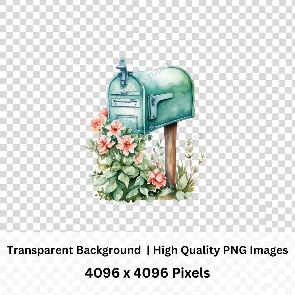 Mailbox Watercolor Clipart Bundle 5 PNG Images Postage Mail - Etsy