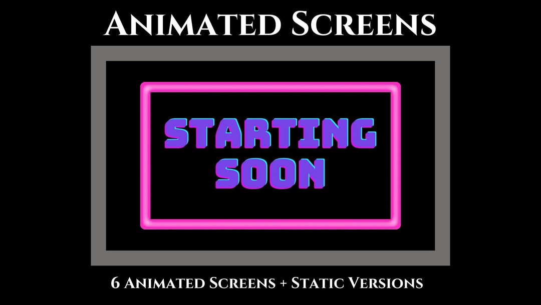 Animated Neon Text Vtuber Bundle Screens for Twitch, Lofi Aesthetic ...