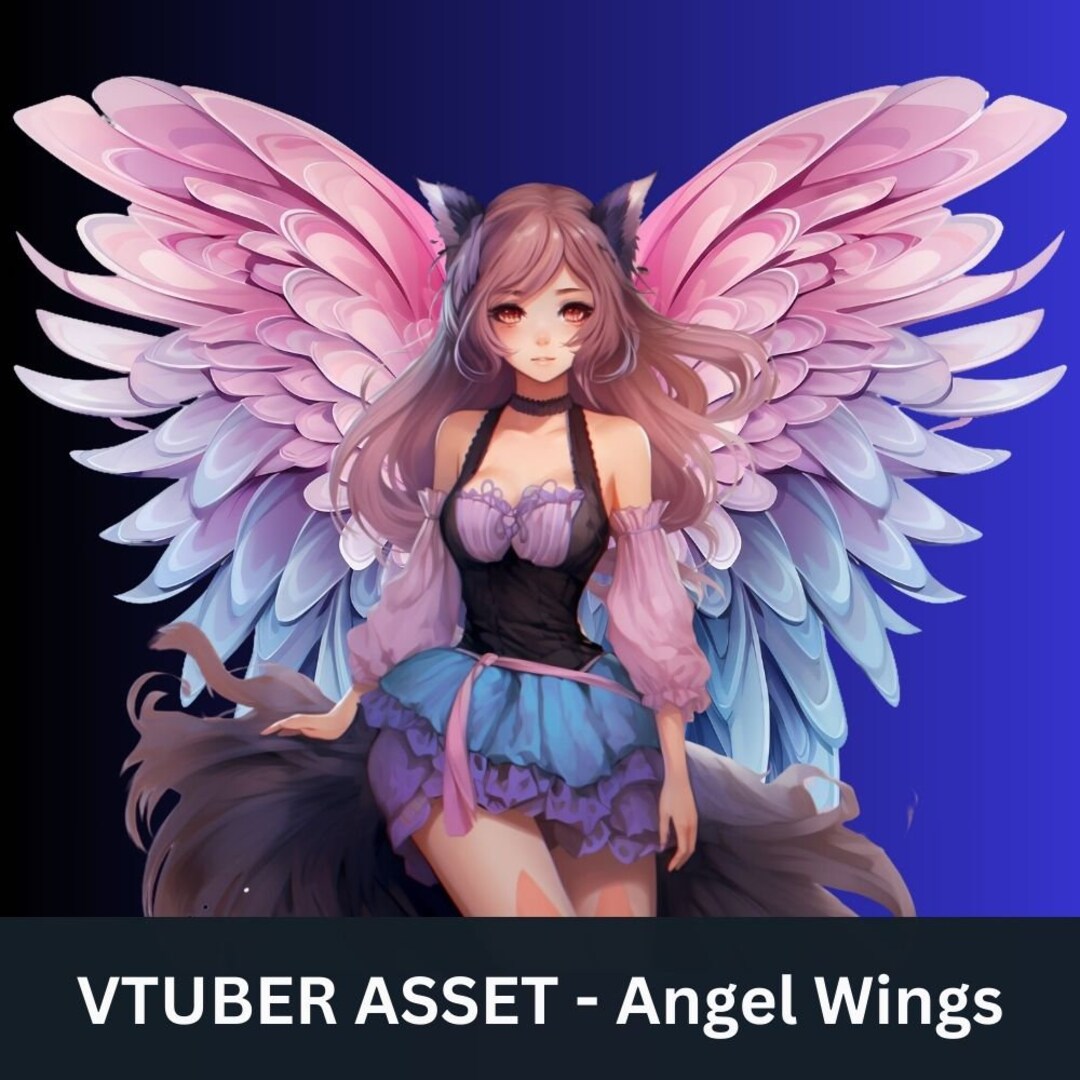Vtuber Asset Angel Wings Vtube Watercolor Angelic Feathers Vtubing Twitch Kawaai Manga - Etsy