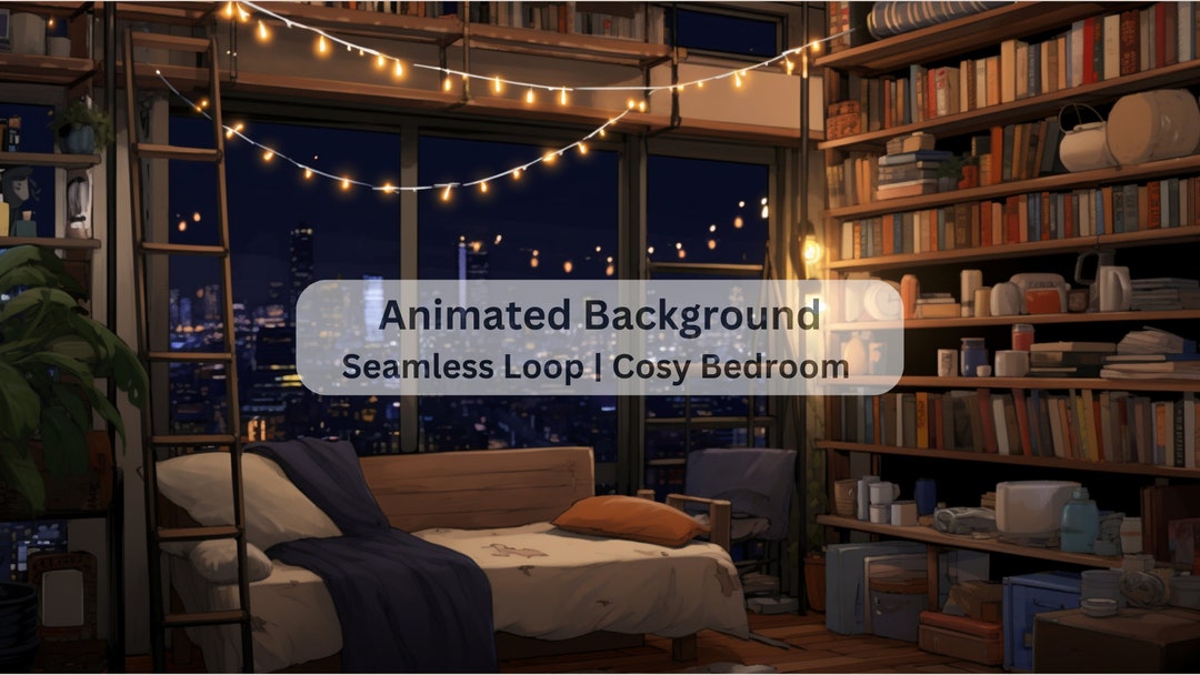 Animated Bedroom Looped Vtuber Background for Stream Room, Vtubers Room ...