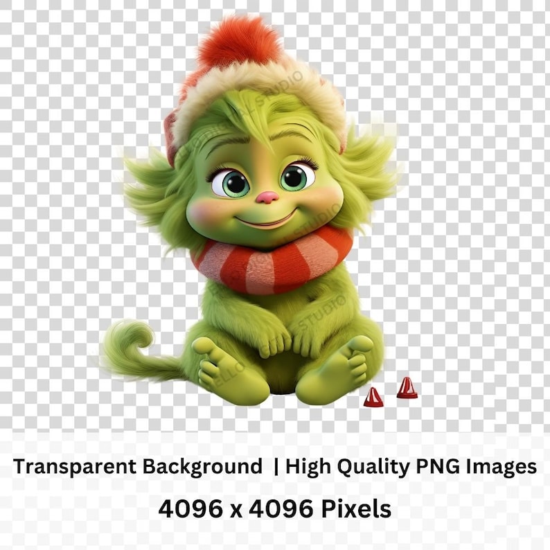 Baby Grinch Clipart Set of 5 Christmas PNG Images Grinch - Etsy